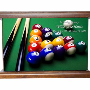 Pool Player Cremation Urn, Personalized Wooden Sports Funeral Urn for ...