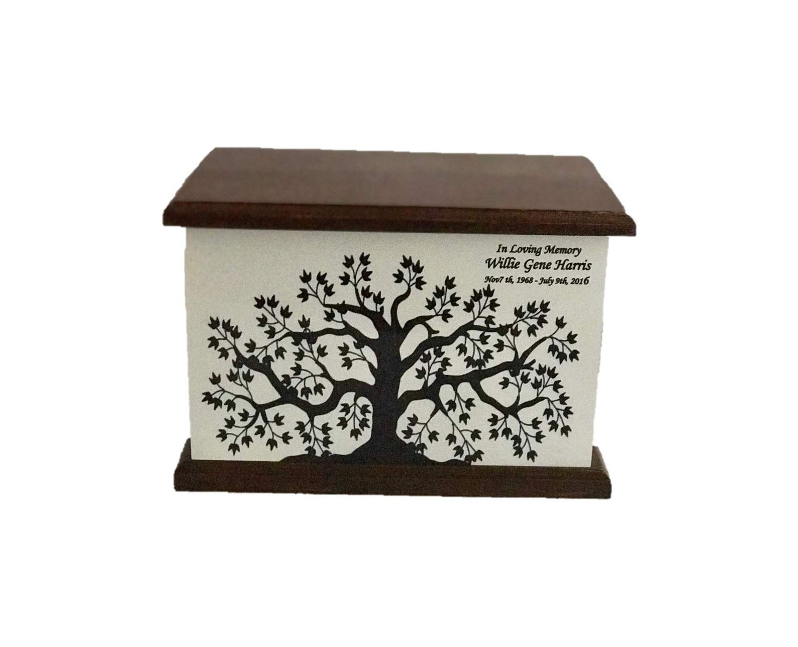 Tree of Life Cremation Urn, Wood Funeral Urn, Funeral Wooden Urn With ...