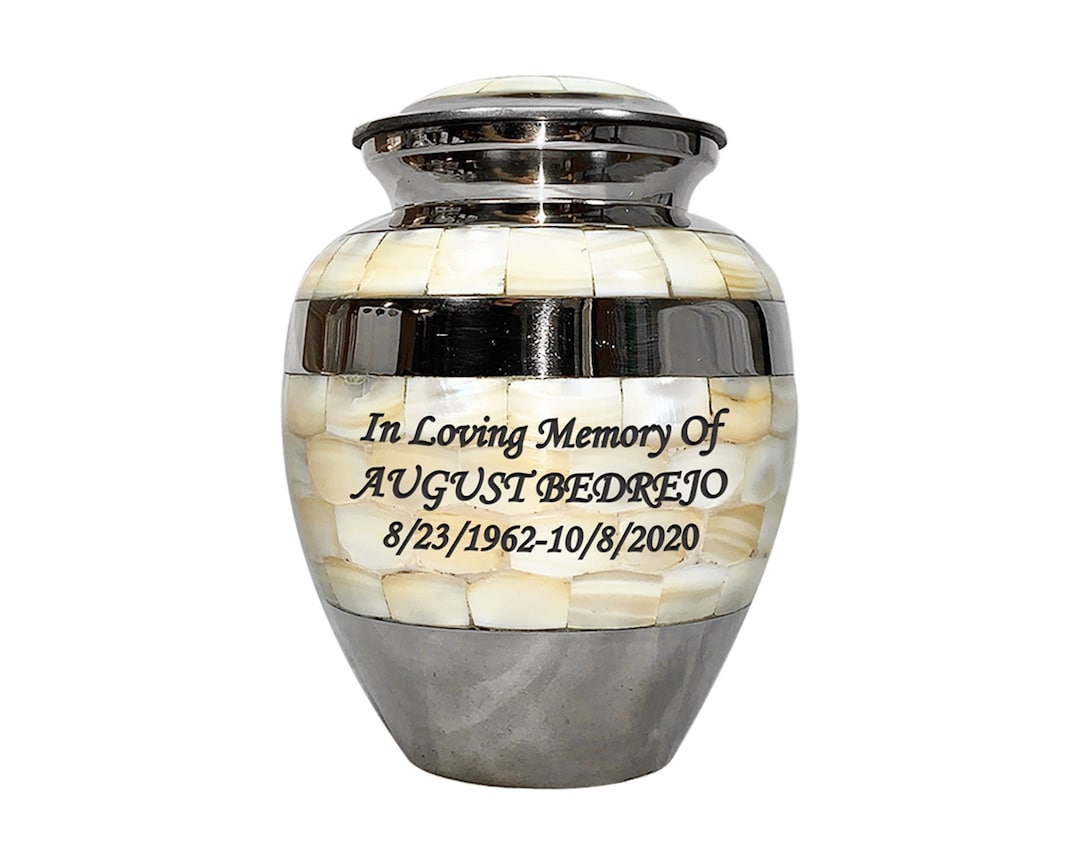 Personalized Cremation Urn, Funeral Urns, Brass Mother of Pearl ...