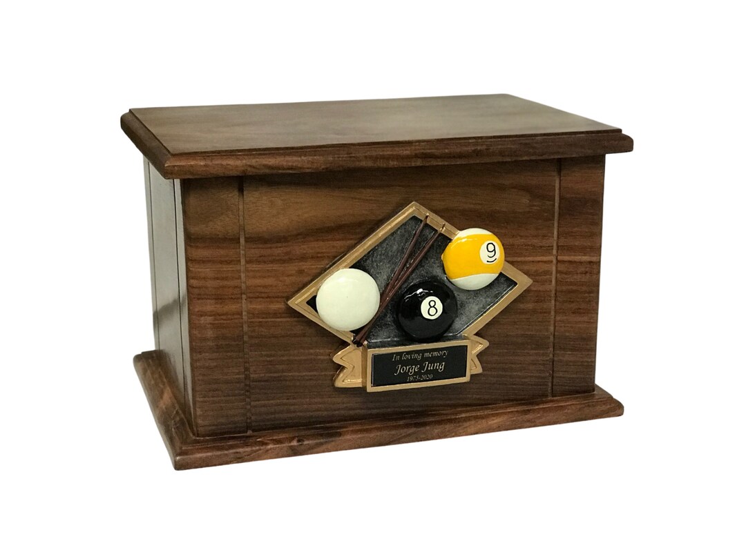 Cremation Urn, Wood Urn, Pool Player Urn, Retro Nostalgic Wooden ...