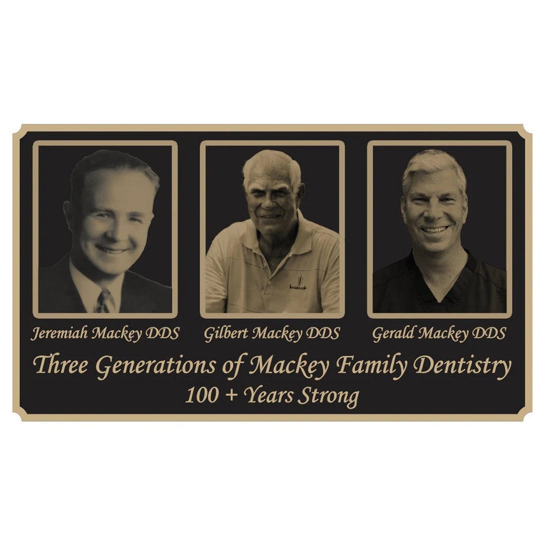 Three Photo Memorial Plaque, Large Size Engraved Plaque, in Silver ...