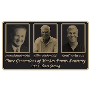 Three Photo Memorial Plaque, Large Size Engraved Plaque, in Silver ...