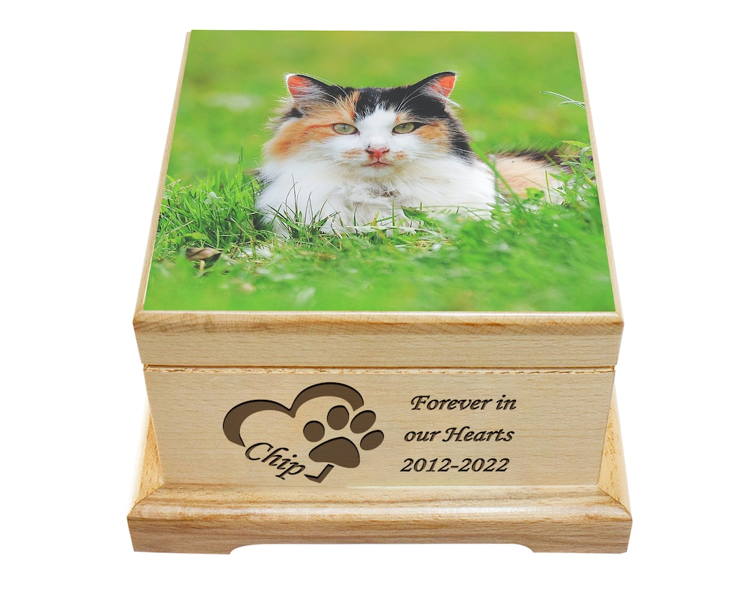 Memorial Pet Urn, Personalized Photo Pet Cremation Urn, Memorial for ...