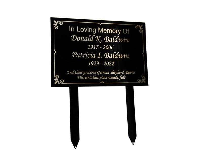 Memorial Plaque Stake Extra Large With Two Stakes Sturdy - Etsy