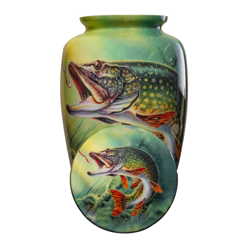 Personalized Large Funeral Urn, Bass Fish Urn, Fishing Cremation Urn ...