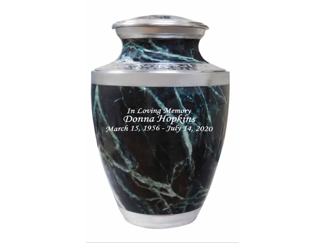 Cremation Urn, Urns for Human Ashes, Personalized Large Green Marble ...
