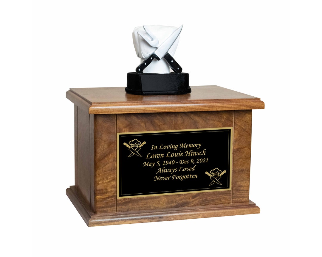 Chef Urn, Head Chef Urn, Chefs Hat Urn, Wooden Funeral Cremation Urn - Etsy