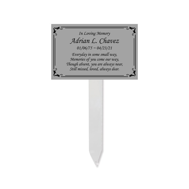 Extra Large Memorial Plaque Stake, Sturdy Metal Grave Marker in Black ...