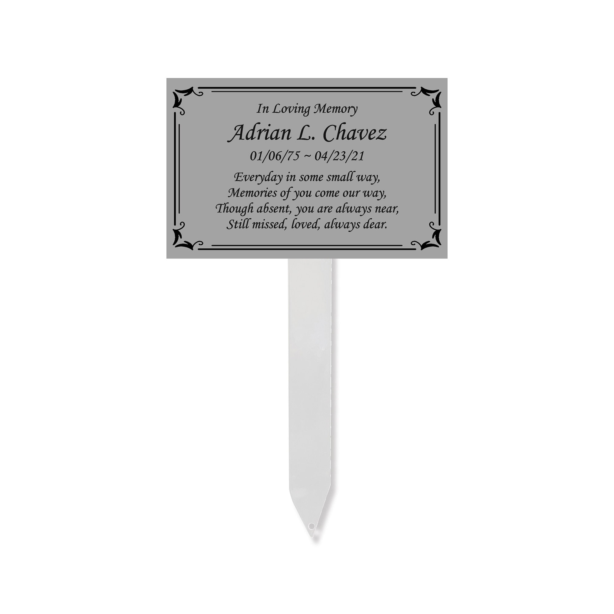 Memorial Plaque Stake Sturdy Metal Grave Marker Remembrance - Etsy UK
