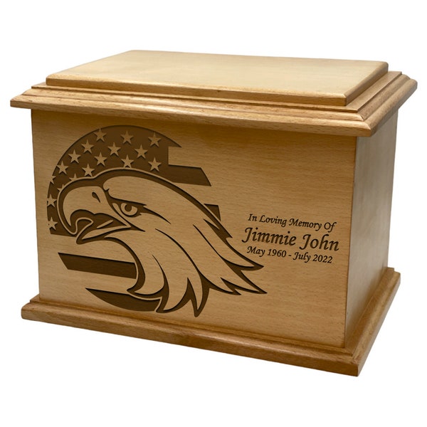 Wooden Cremation Urns With Flag - Etsy