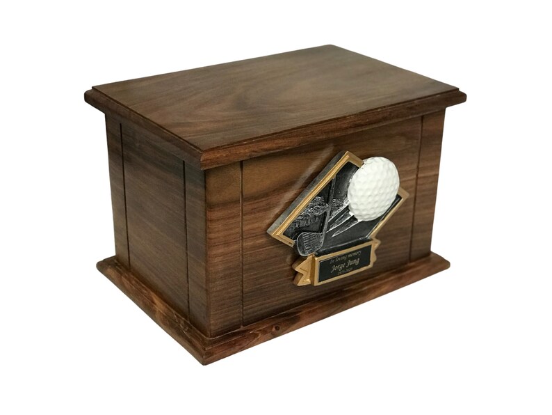 Cremation Urn, Wood Urn, Golf Urn, Golfer, Sportsman Athletic Wooden ...