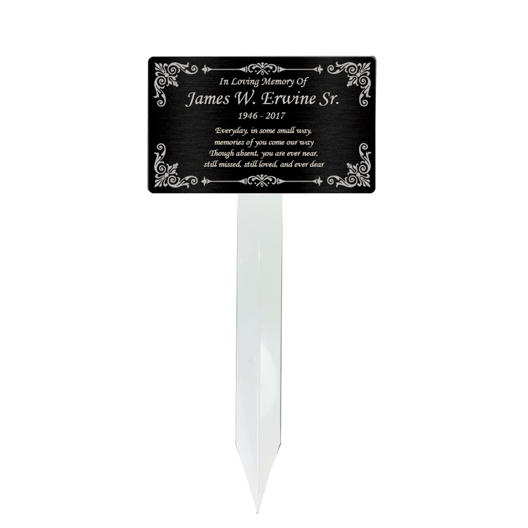 Memorial Plaque Stake, Grave Marker, Remembrance Plaque in Black, Gold ...