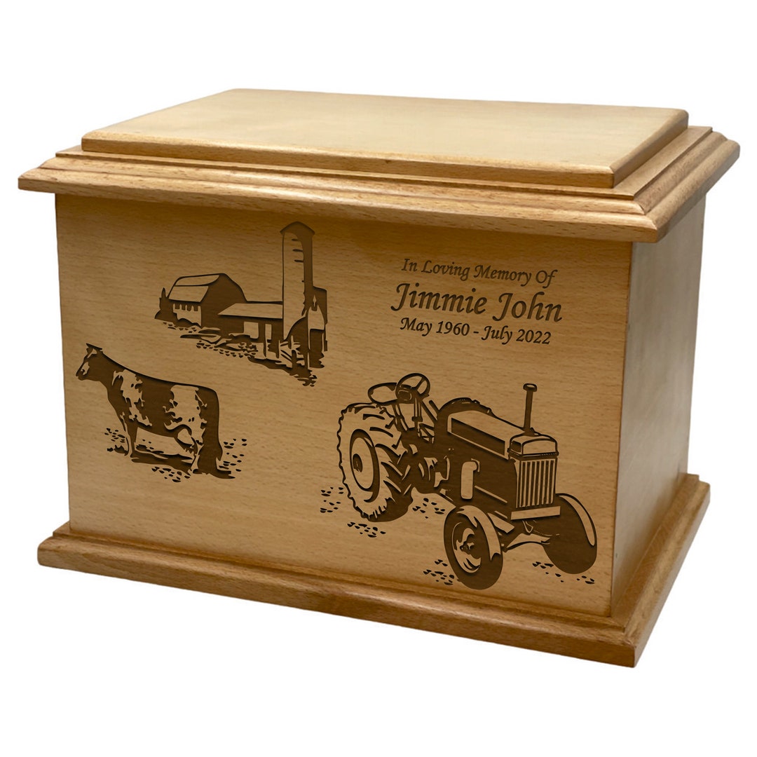 Tractor and Cattle Cremation Urn, Countryside Funeral Urn, Tractor and ...