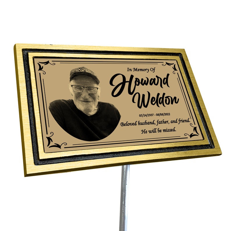 Personalized Photo Memorial Plaque, Grave Marker, Remembrance Plaque ...