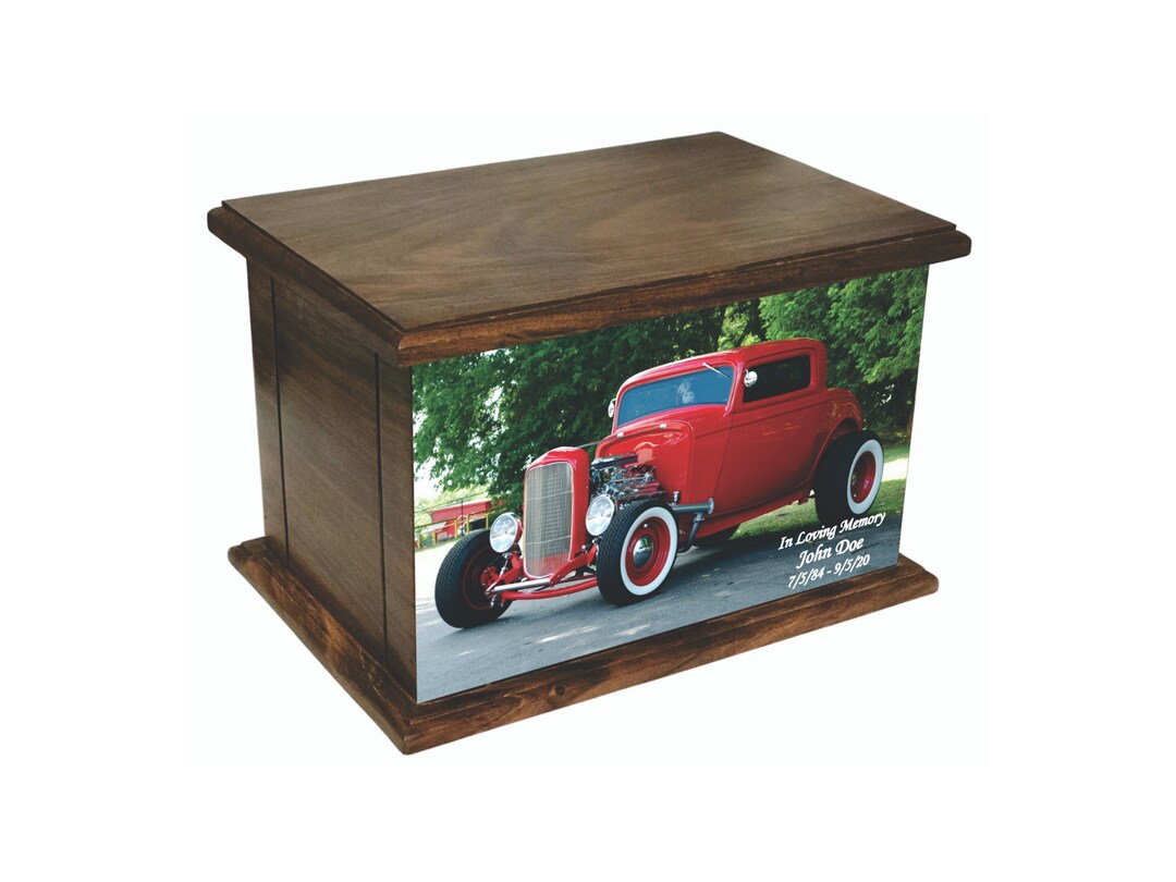 Red Roadster Car Cremation Urn, Classic Car Wood Funeral Urn,wooden Urn ...