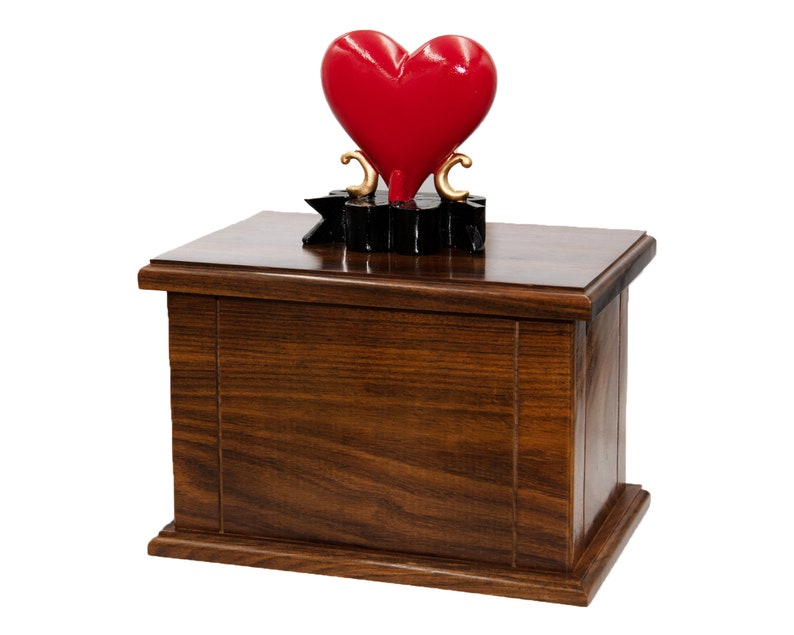 Red Heart Wooden Funeral Urn Lovers Cremation Urn Wood - Etsy