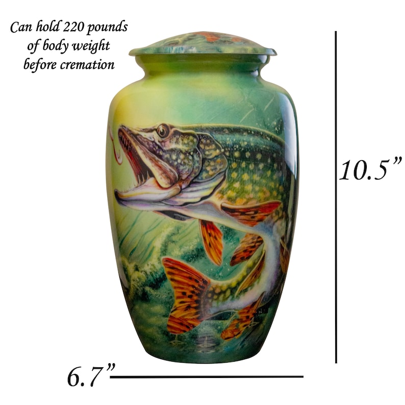 Personalized Large Funeral Urn, Bass Fish Urn, Fishing Cremation Urn ...