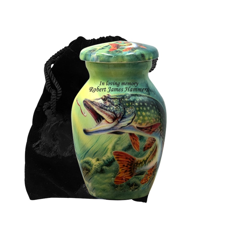 Bass Fish Cremation Keepsake Urn, Fisherman Token Urn, Fishing Lovers ...