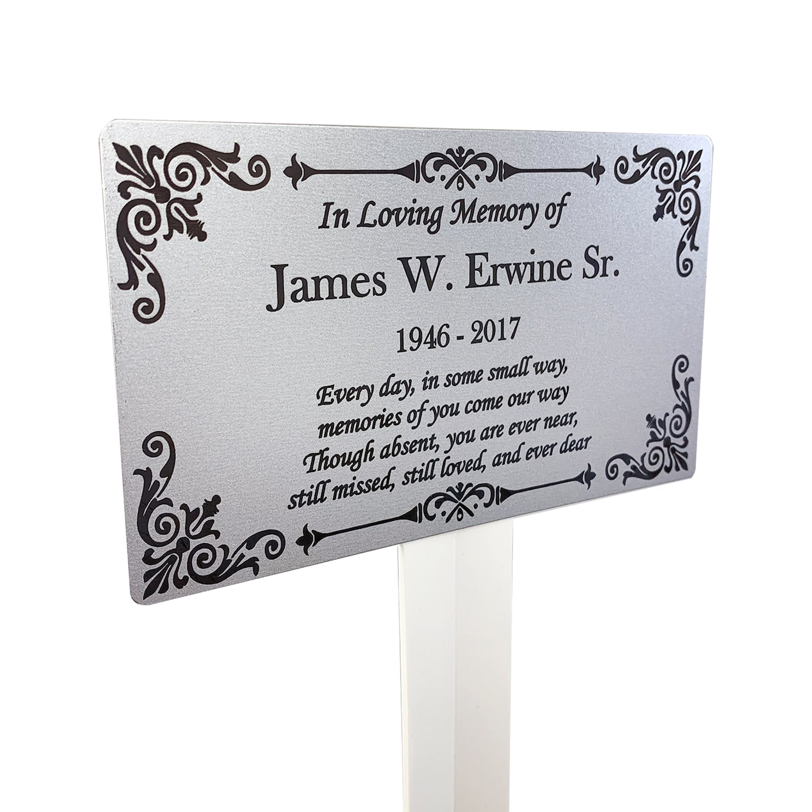 Memorial Plaque Stake, Grave Marker, Remembrance Plaque in Black, Gold ...