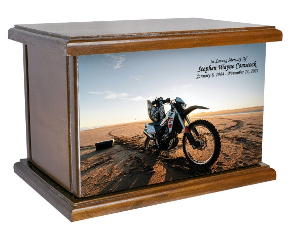 Motocross Dirt Bike Wooden Funeral Cremation Urn With Custom - Etsy