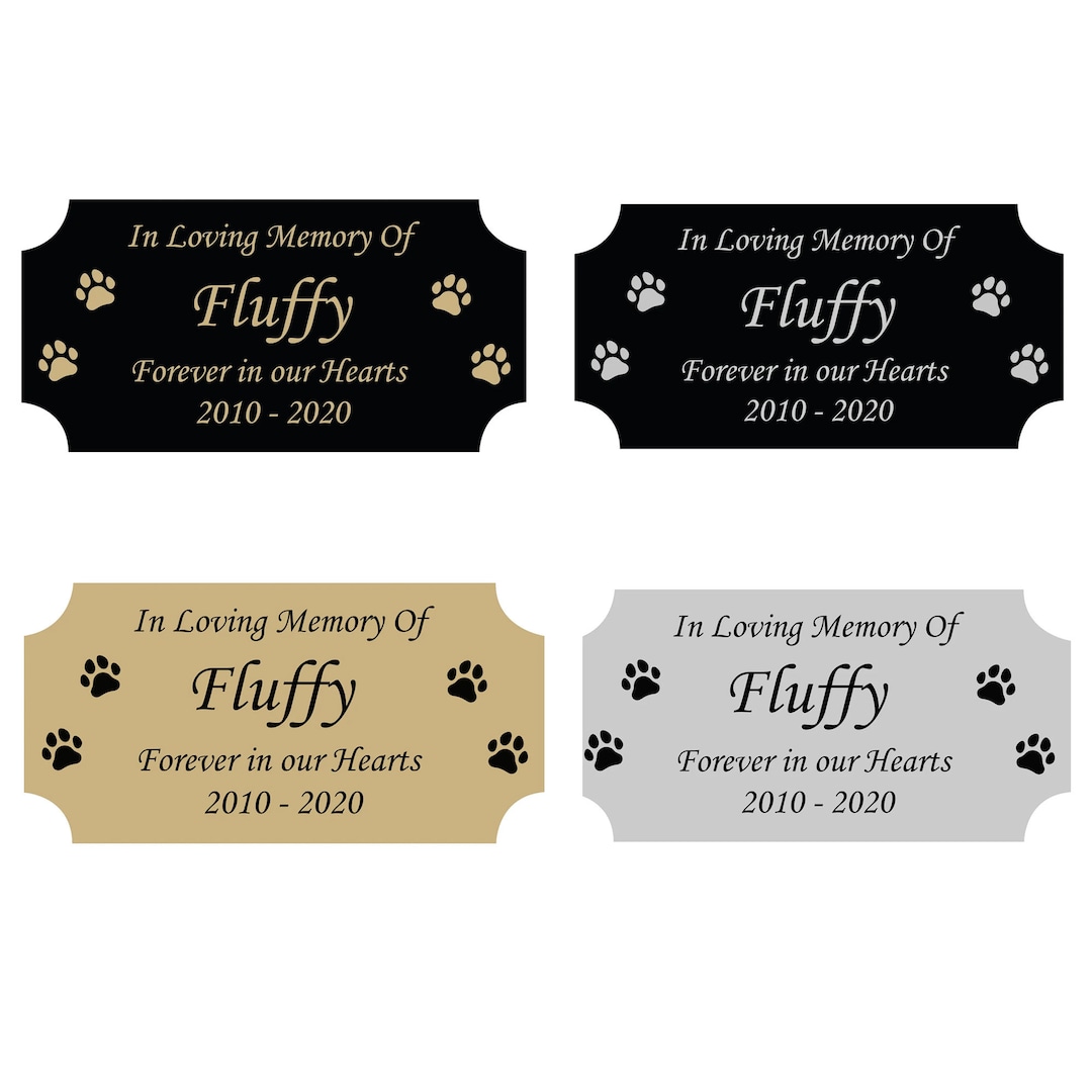 Pet Memorial Personalized Plate With Paw Prints, Commemorative Memory ...