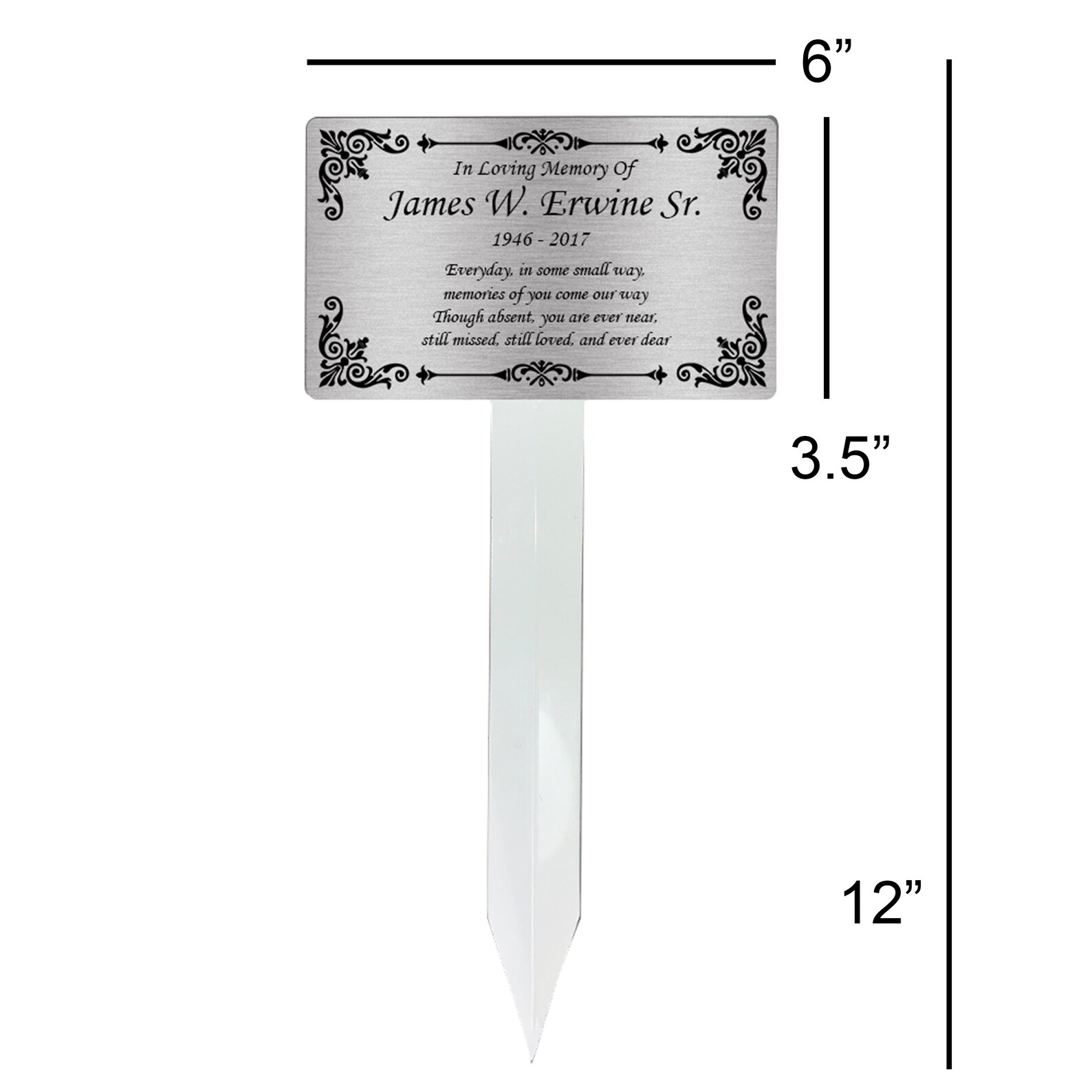 Memorial Plaque Stake, Grave Marker, Remembrance Plaque in Black, Gold ...