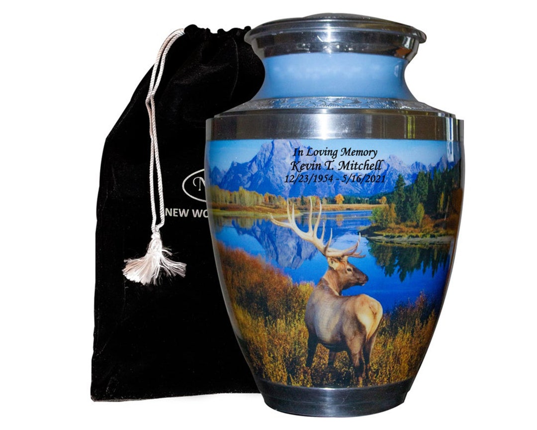 Personalized Large Funeral Urn, Hunter's Urn, Elk, Deer Hunting ...