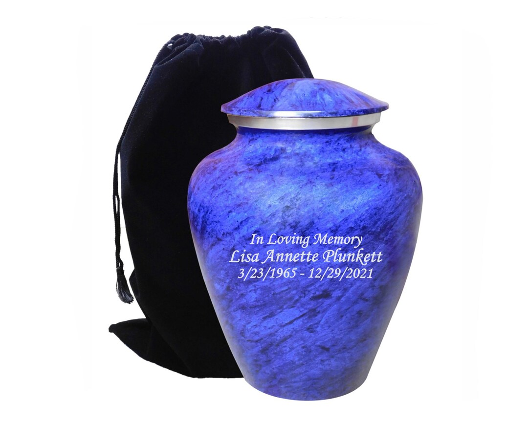 Violet Cremation Urn, Adult Funeral Cremation Urn With Personalization ...
