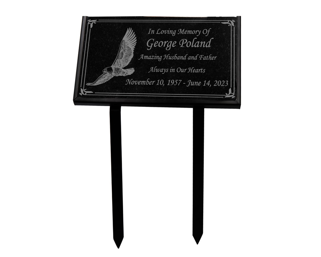 Eagle Veterans Memorial Plaque, Sturdy Hawk Granite Grave Marker, 6" X ...