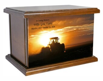 Combine and Farm Cremation Urn Personalized Wooden | Etsy