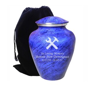 Mechanic Wrench and Hammer Cremation Urn, Handyman Tools Adult Funeral ...