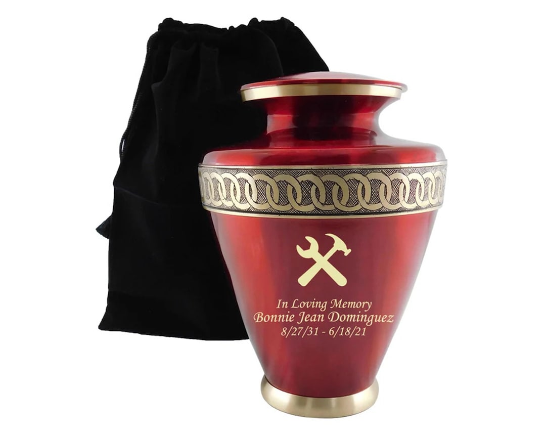 Mechanic Wrench and Hammer Cremation Urn, Handyman Tools Adult Funeral ...