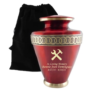 Mechanic Wrench and Hammer Cremation Urn, Handyman Tools Adult Funeral ...
