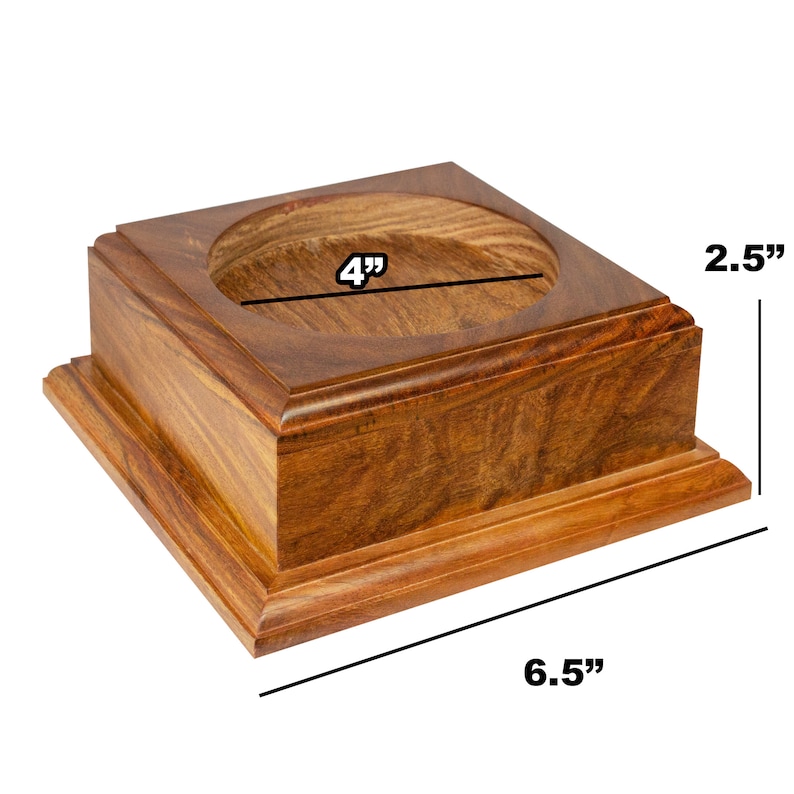 Cremation Urn Pedestal, Wooden Urn Base With Personalized Name Plaque ...