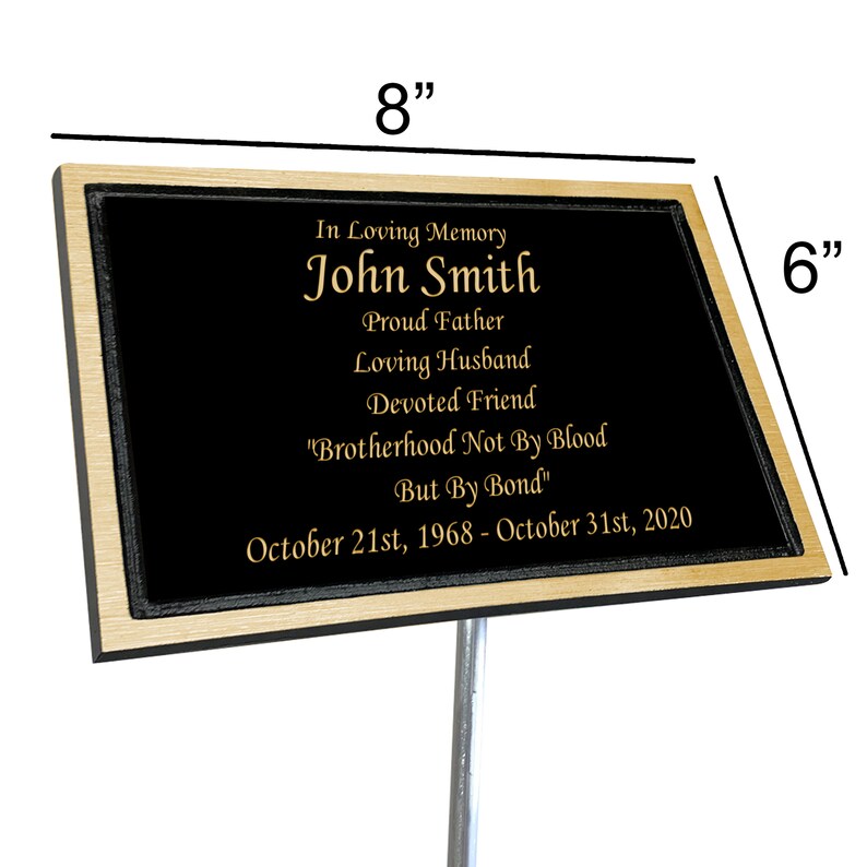 Memorial Plaque Personalized Grave Marker Gold Finish - Etsy
