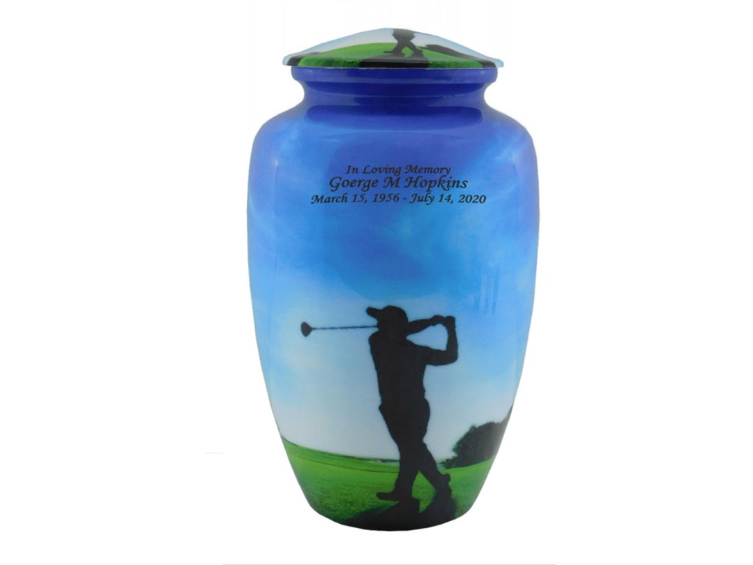 Personalized Golf Human Cremation Urn With Velvet Bag, Golfers Urn ...