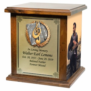 Music Note Adult Memorial Wooden Cremation Urn, Sports Wood Funeral ...
