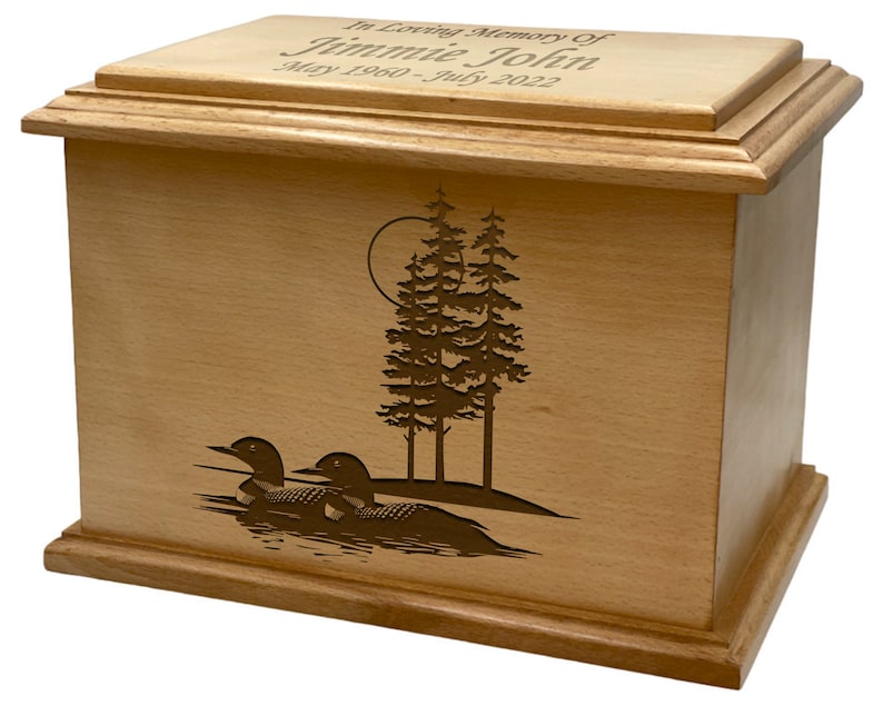 Duck Pond Cremation Urn Wooden Funeral Urn Nature - Etsy
