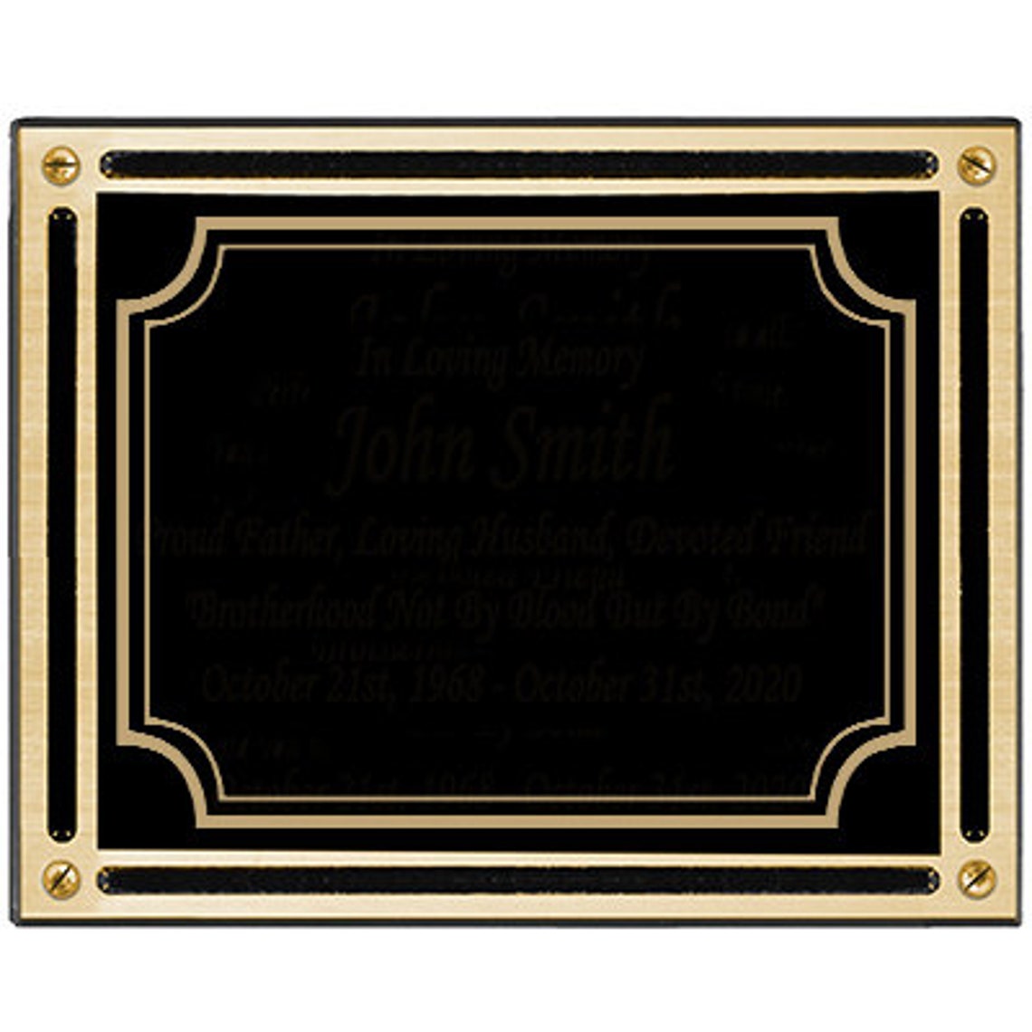 Memorial Plaque, Gold Finish Grave Marker, Personalized Remembrance ...