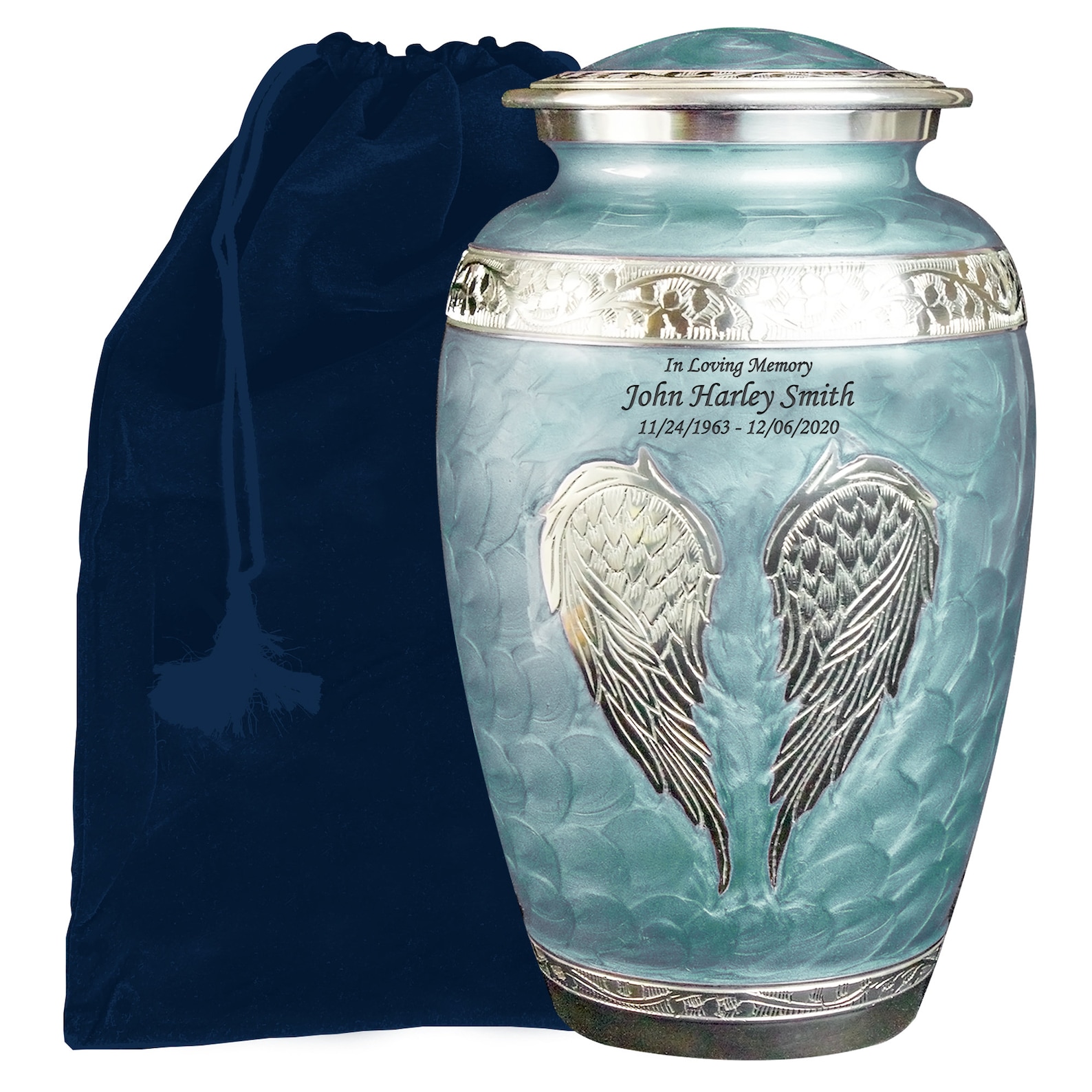 Angel Cremation Urn, Lilac Adult Size Angel Wings Urn With ...