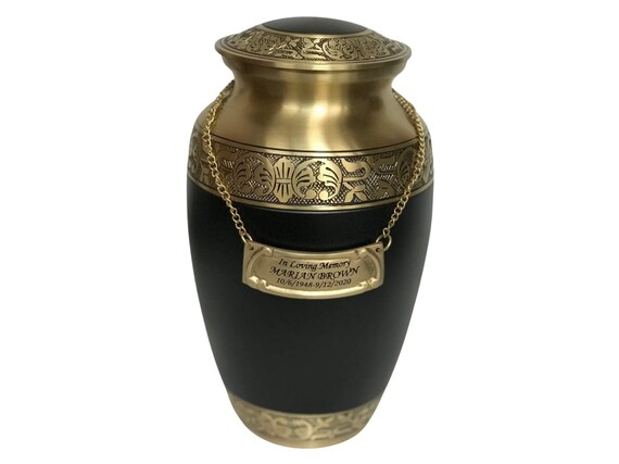 Black and Gold Adult Human Funeral Cremation Urn Custom | Etsy
