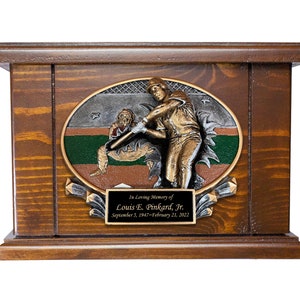 Baseball Cremation Urn, Wood Urn, Baseball Urn, Wooden Funeral Urn ...