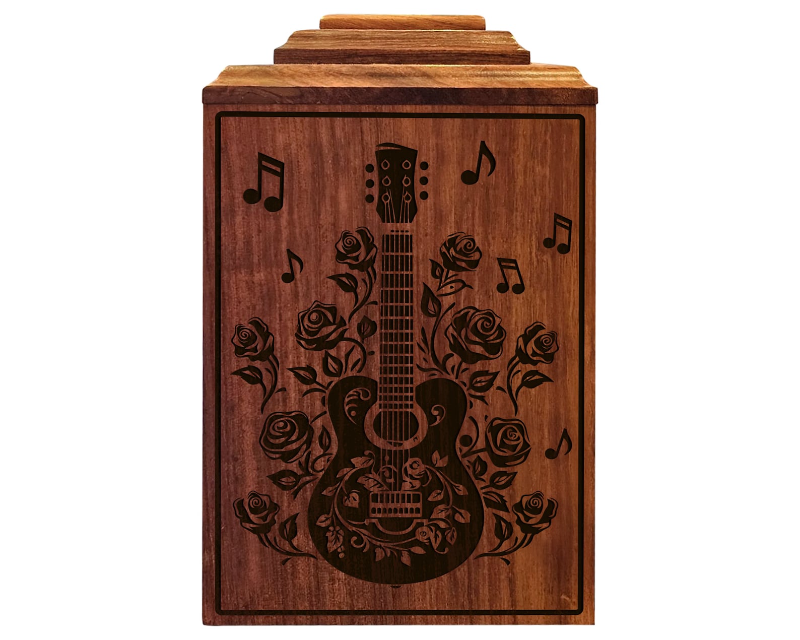 Guitar Wooden Cremation Urn, Music Lover's Funeral Urn With ...