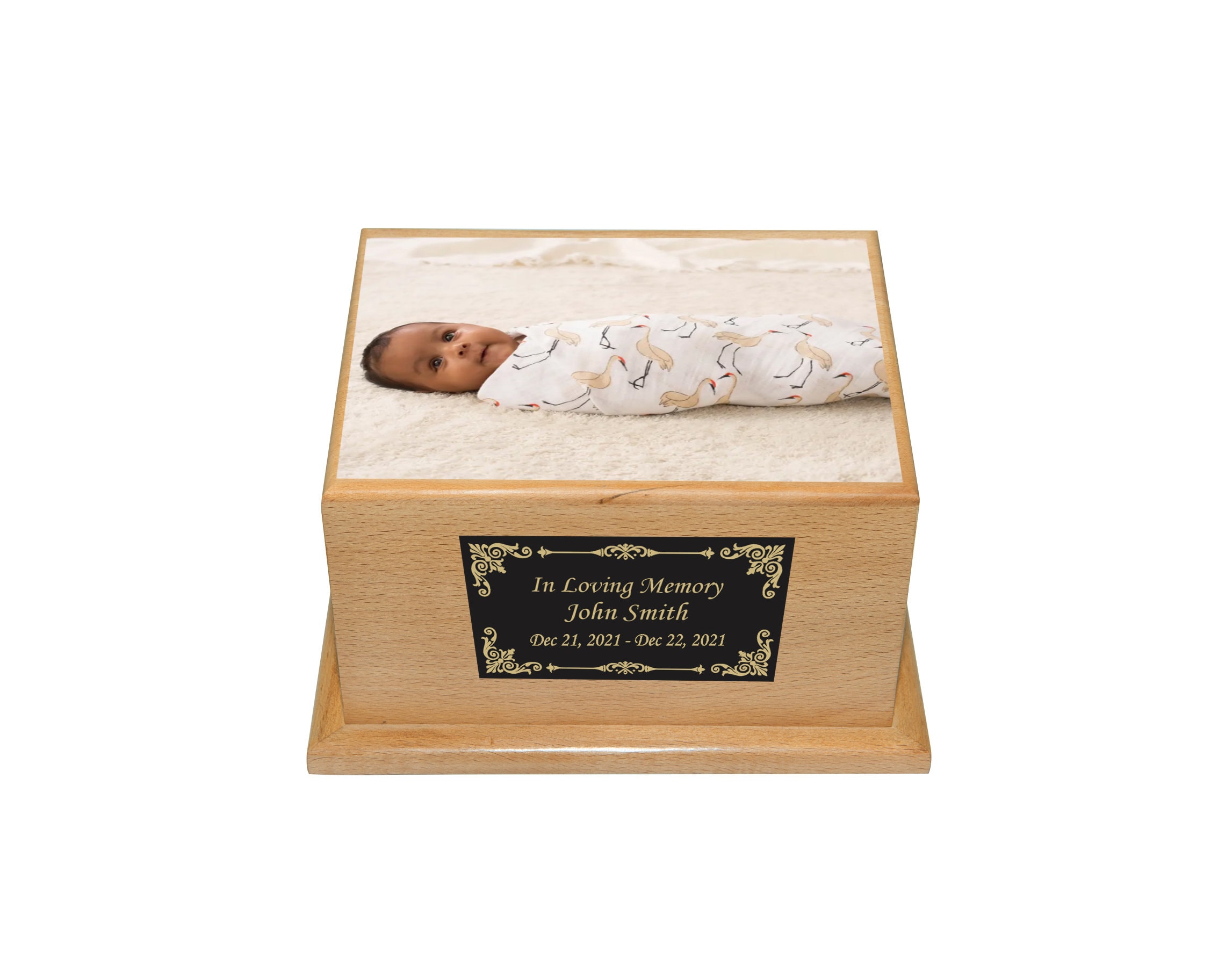 Baby Cremation Urn, Wooden, Infant, Toddler and Children Cremation Urn ...