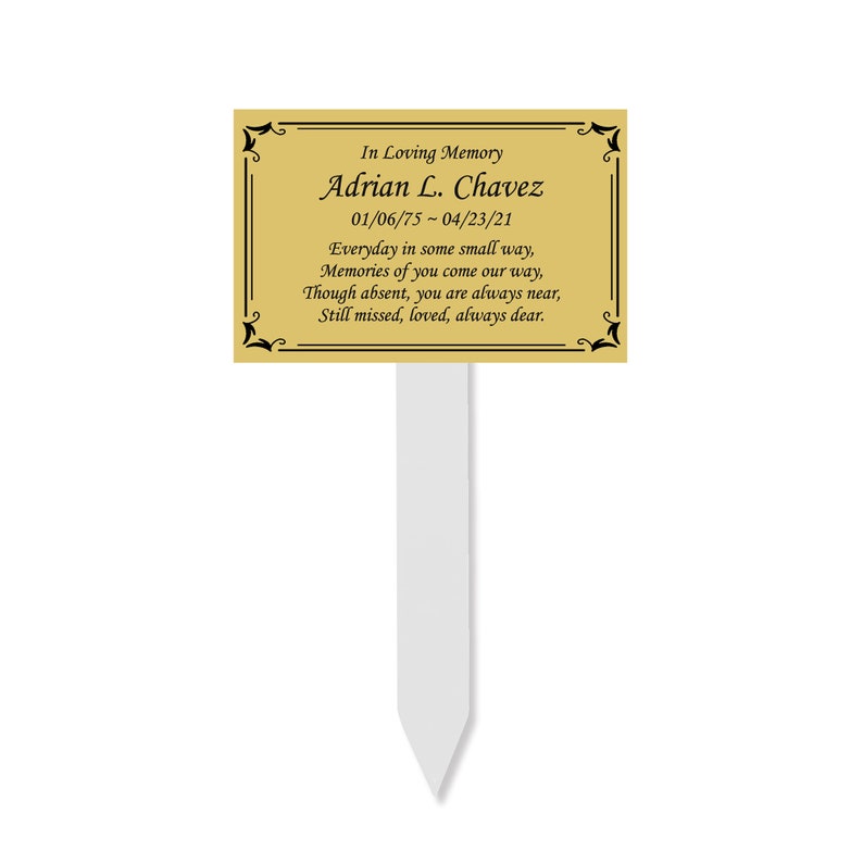Memorial Plaque Stake Sturdy Metal Grave Marker Remembrance - Etsy