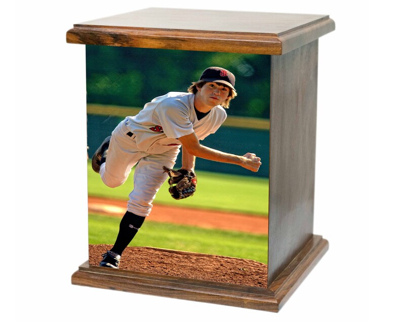 Baseball Adult Memorial Wooden Cremation Urn, Sports Wood Funeral Urns ...