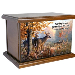 Cremation Urn Wood Funeral Urn Hunter's Urn Elk Deer - Etsy