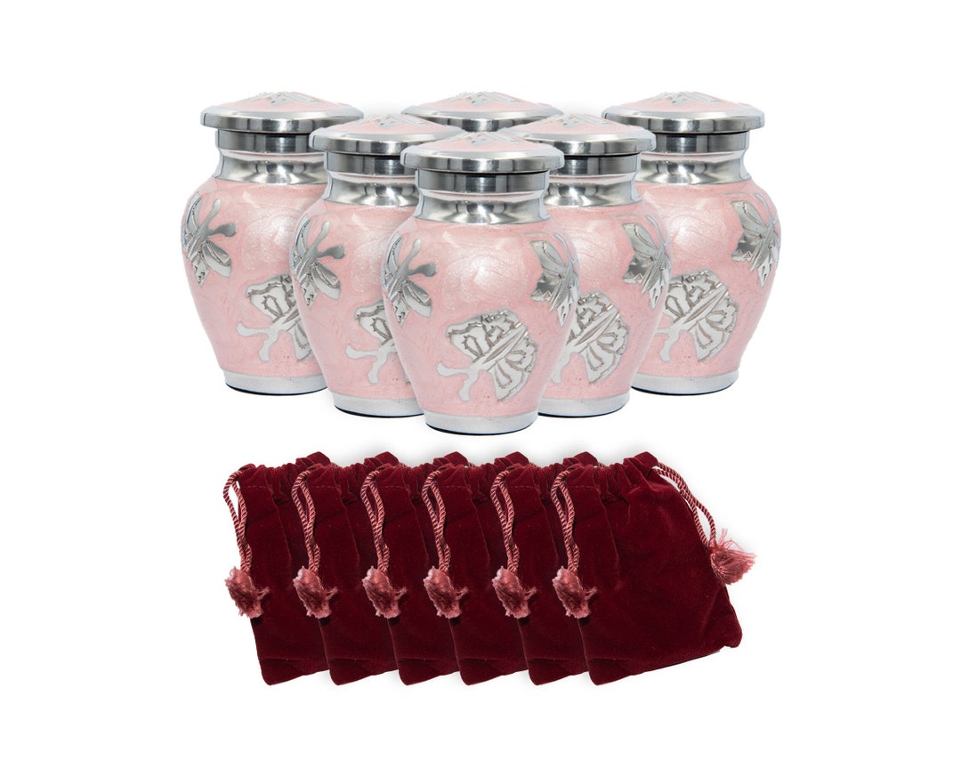 Pink Butterfly Keepsake Cremation Urns, Keepsake Urns, Funeral Tokens ...