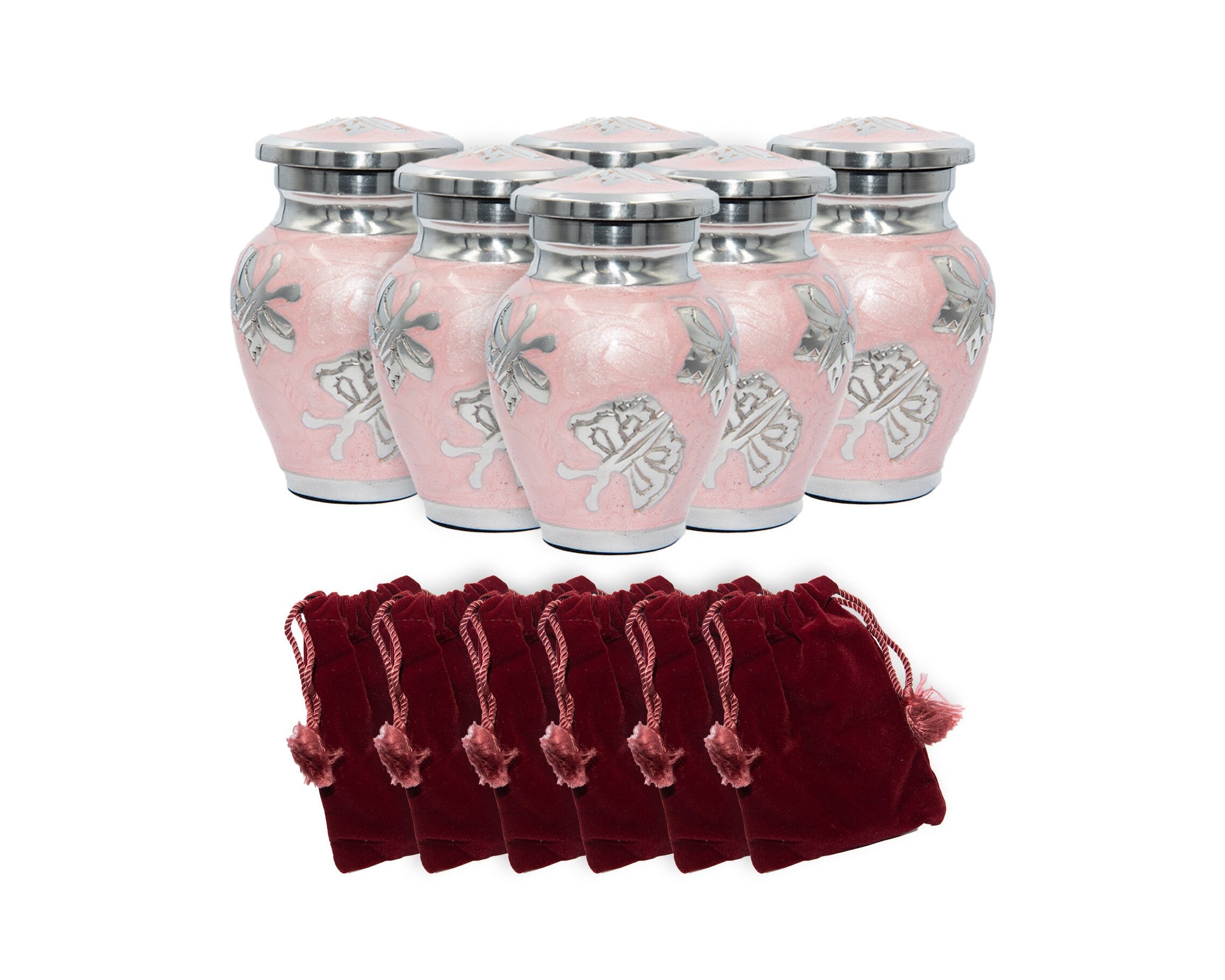 Pink Butterfly Keepsake Cremation Urns, Keepsake Urns, Funeral Tokens ...