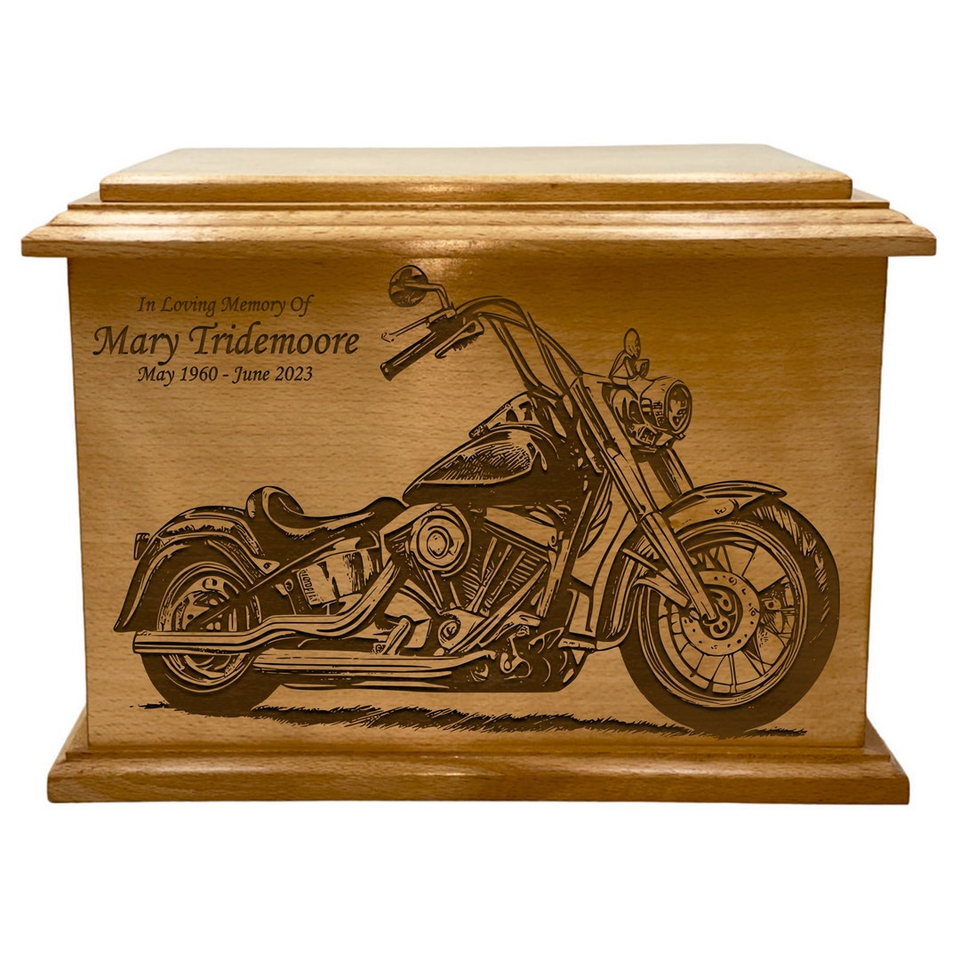 Motorcycle Cremation Urn With Personalization, Adult Size Motorcycle ...